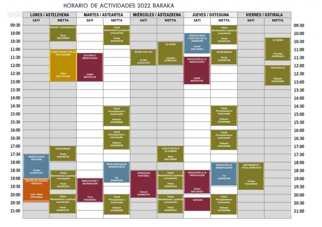 Horario 2022 2023 – Baraka Integral